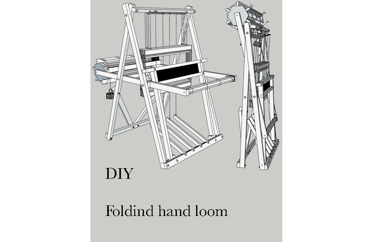 Folding hand loom